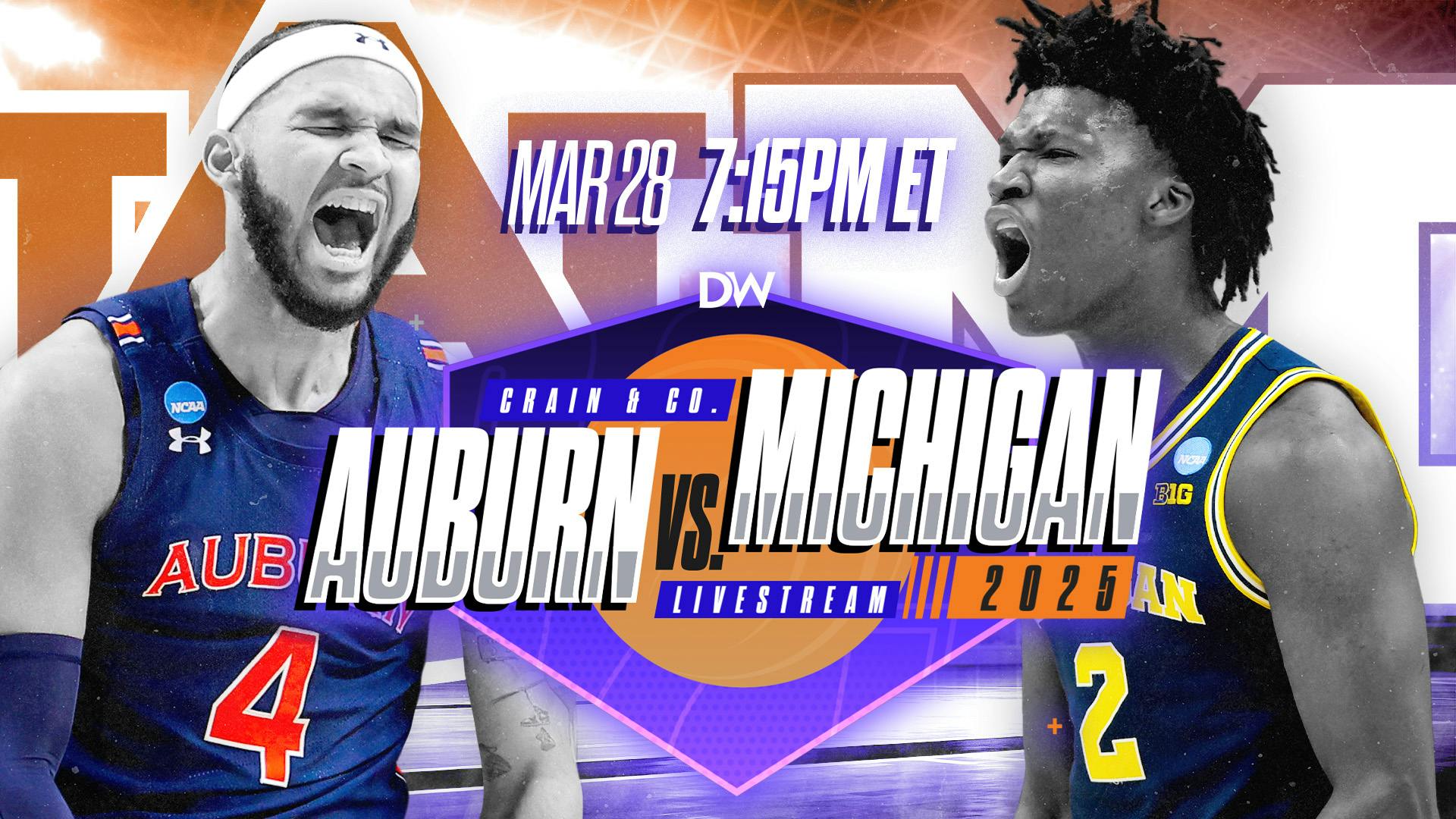 No.1 Auburn vs. No.5 Michigan | Sweet 16 LIVESTREAM